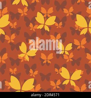 Butterflies pattern. Cute seamless background with beautiful outline ...