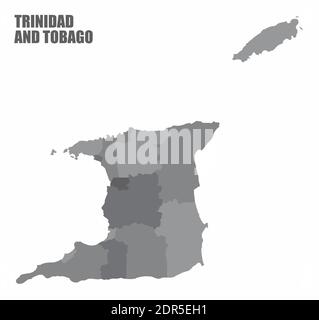 Trinidad and Tobago states map Stock Vector Image & Art - Alamy