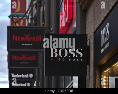 Sign of Hugo Boss shop in Rome Stock Photo - Alamy