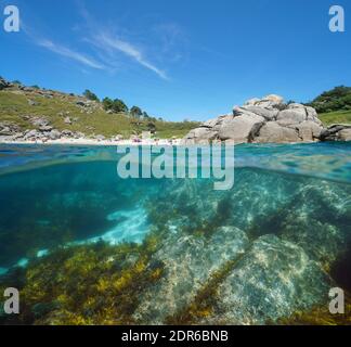 View of the Atlantic coast, ocean and "Praia d`El Rey" beach in ...