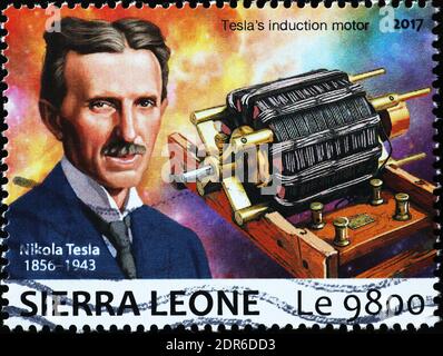 Nikola Tesla portrait on postage stamp Stock Photo - Alamy