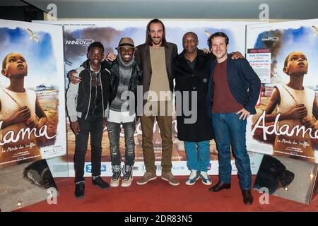 Jack Mba, Simon Rouby et Oxmo Puccino lors de la premiere du film Adama ...