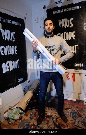 Street artist Combo works at his home in Saint-Denis, France on ...