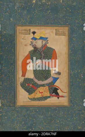 This early 19th-century Qajar painting depicts a Persian prince ...