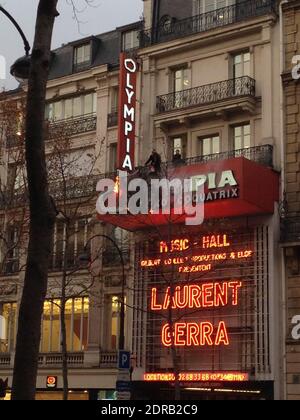 A blaze starts on the front of famous Parisian concert hall, l'Olympia ...