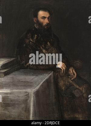 This oil on canvas portrait by Jacopo Tintoretto, circa 1570, depicts a ...