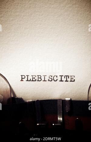 Plebiscite word written with a typewriter Stock Photo - Alamy
