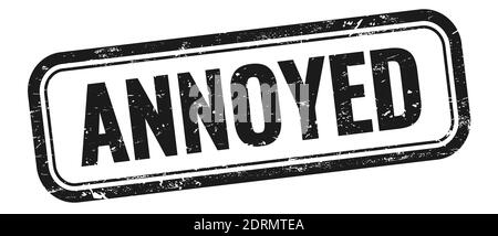 ANNOYED text on black grungy round vintage stamp Stock Photo - Alamy