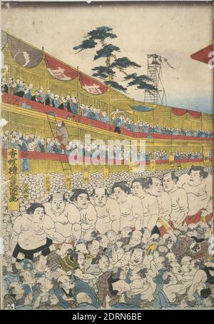 Pictures of the Great Sumo Festival. Artist: Utagawa Kunisada, Japanese ...