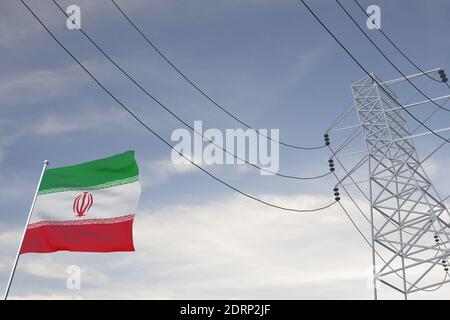 Electric energy consumption in Iran, 3D rendering isolated on white ...