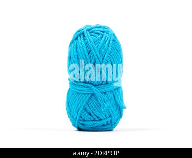 hank blue wool threads isolated on white background Stock Photo - Alamy