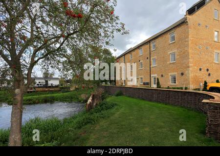 The Watermill at Yarwell Mill Country Park, Yarwell village; river Nene ...