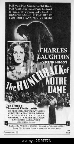 Charles Laughton Maureen Ohara in the Hunchback of Notre Dame ...