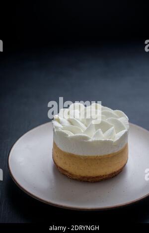Plate with delicious cheese pie isolated on white background Stock ...
