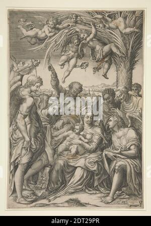 Rest on the Flight into Egypt. Engraver: Giorgio Ghisi, Italian, 1520 ...