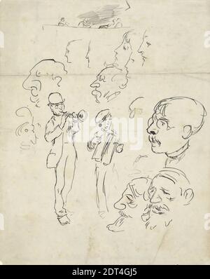 Sheet of studies. Artist: Edwin Austin Abbey, American, 1852–1911, M.A ...