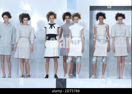 Models display creations designed by Karl Lagerfeld for Chanel Fall ...