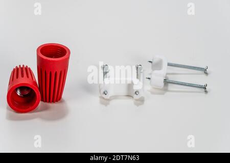 Electrical cable, insulating caps and fasteners used for electrical ...