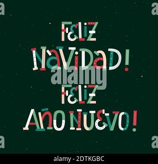 Spanish business greeting card for New Year. Text translation: Dear ...