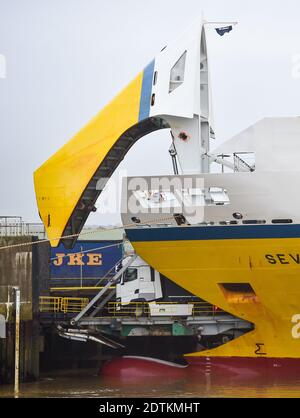 Transmanche Ferries Newhaven/Dieppe ferry docked at Newhaven East ...