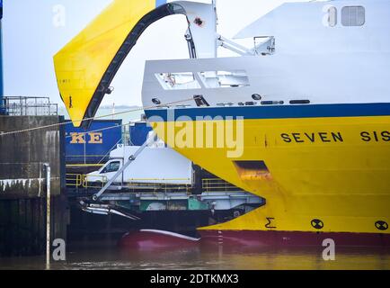 Transmanche Ferries Newhaven/Dieppe ferry docked at Newhaven East ...