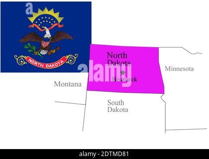 North Dakota map collection. Borders of North Dakota for your ...