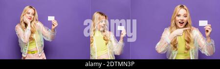 Young beautiful shocked positive blonde curly woman with sincere ...