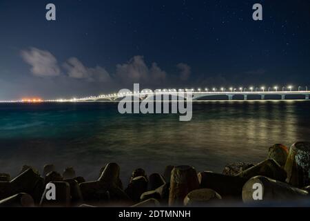 Sinamale' bridge, Maldives. The Sinamale' bridge links Male', Hulhumale ...