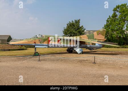 The Mikoyan-Gurevich MiG-27, a Soviet ground-attack aircraft, known for ...