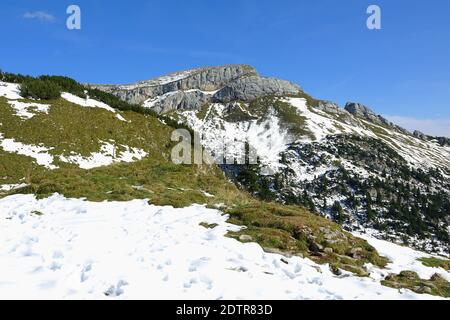 A mesmerizing view of snow-capped Rofan mountains in Austria Stock ...