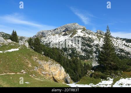 A mesmerizing view of snow-capped Rofan mountains in Austria Stock ...