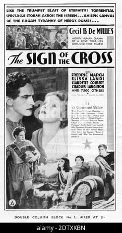 CHARLES LAUGHTON, CLAUDETTE COLBERT, FREDRIC MARCH, THE SIGN OF THE ...