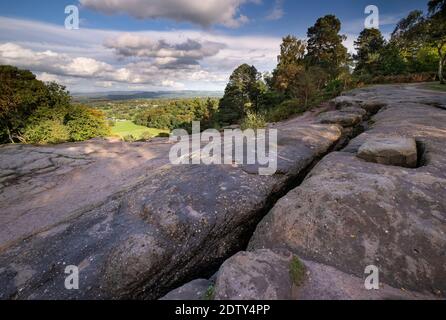 The Devils Grave and Stormy Point, Alderley Edge, Cheshire, England, UK ...