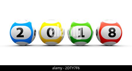 Green 2018 come represents the new year 2018, three-dimensional ...