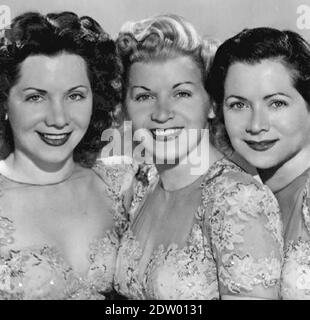 FONTANE SISTERS Promotional photo of American vocal trio about 1955 ...
