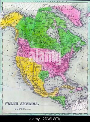 This vintage map of North America from the early 18th century provides ...