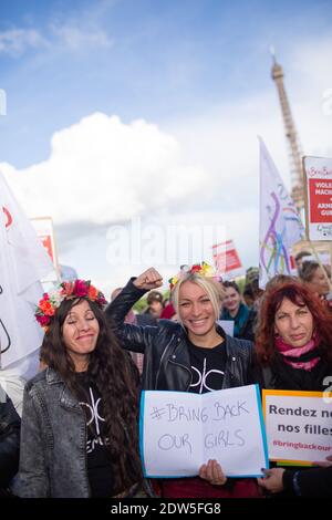 Femen France head Inna Shevchenko portrayed during a rally at Trocadero ...