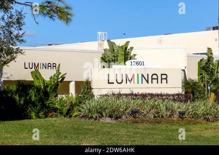 Luminar technology sign is seen outside their headquarters in Orlando ...