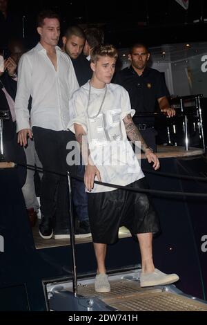 Justin Bieber attending the Roberto Cavalli boat party in Cannes ...