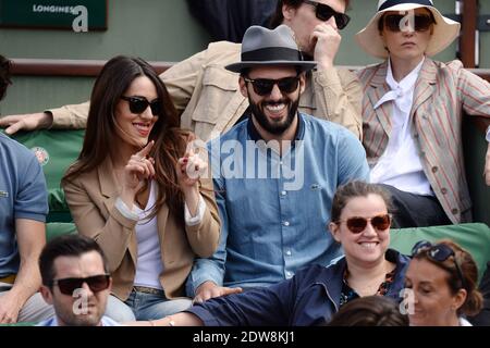 Sofia Essaidi, Adrien Galo in the stands during French Open Roland ...