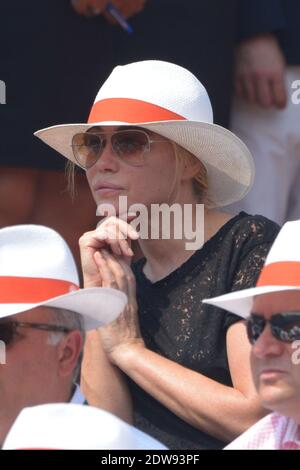 Emmanuelle Beart during the match Serbia's Novak Djokovic vs Spain's ...