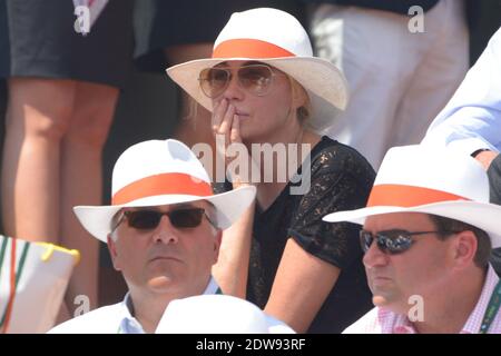 Emmanuelle Beart during the match Serbia's Novak Djokovic vs Spain's ...