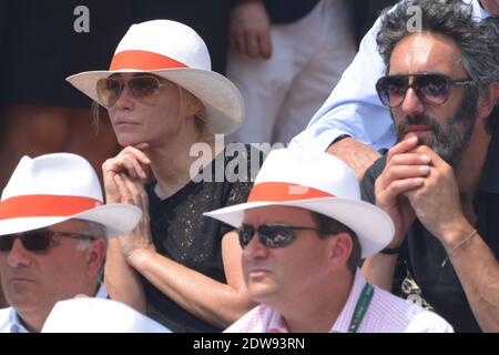 Emmanuelle Beart during the match Serbia's Novak Djokovic vs Spain's ...