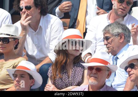 Isabelle Huppert during the match Serbia's Novak Djokovic vs Spain's ...