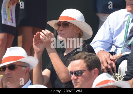Emmanuelle Beart during the match Serbia's Novak Djokovic vs Spain's ...