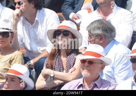 Isabelle Huppert during the match Serbia's Novak Djokovic vs Spain's ...