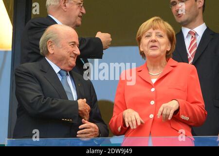 Sepp Blatter and Angela Merkel watching soccer World Cup First round ...