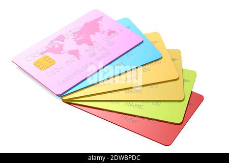 Multiple credit cards with various of color Stock Photo - Alamy