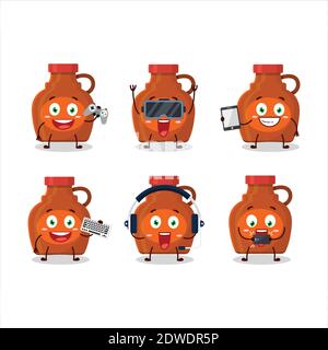 Cartoon character of maple syrup with various circus shows. Vector ...