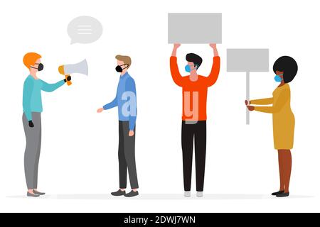 Pre-election rally Voting People Election campaign Vector illustration ...